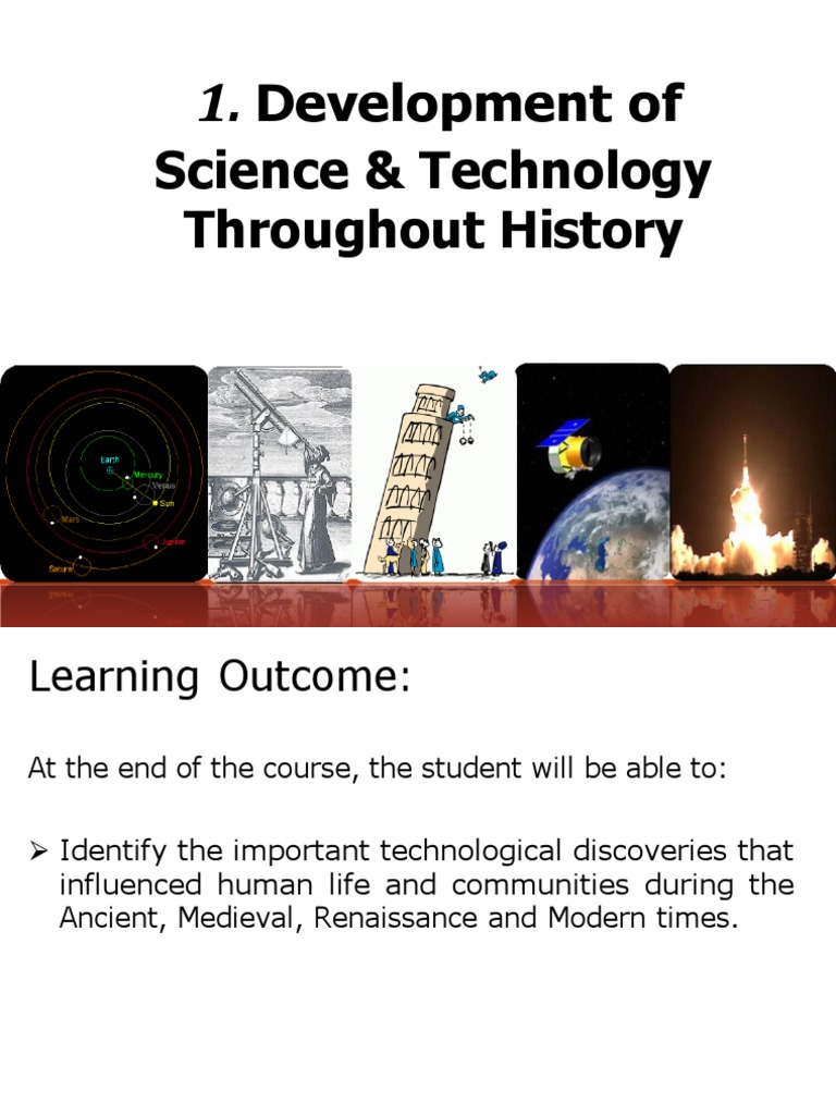 Development of Science and Technology Throughout History | PDF ...