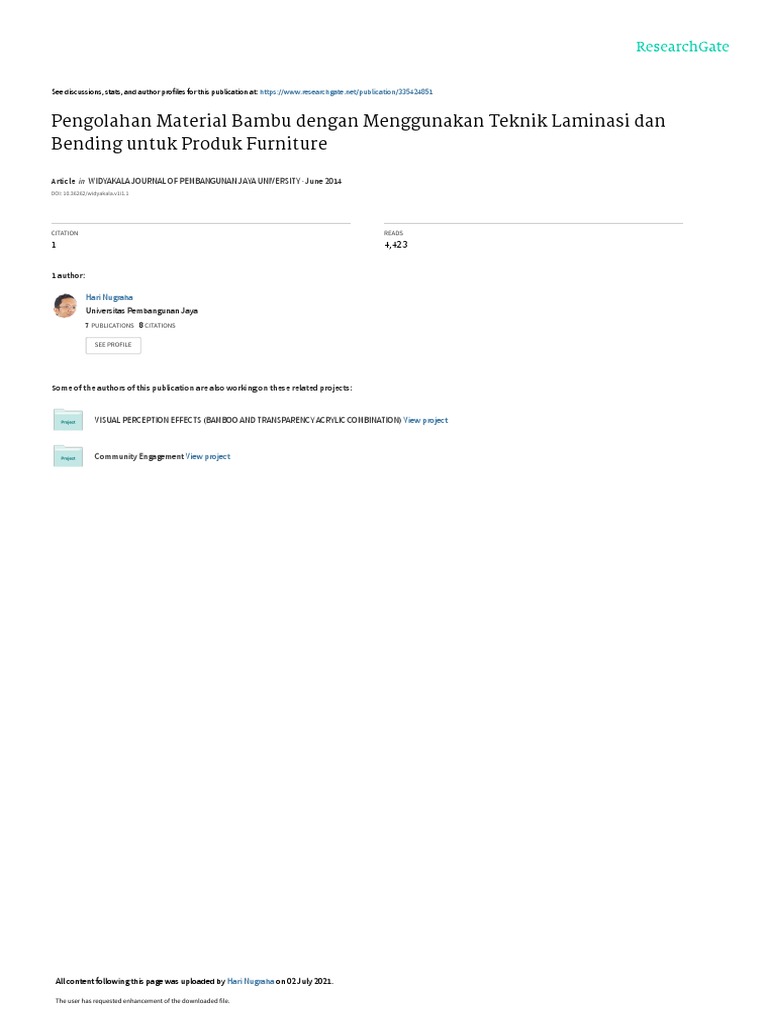 Teknik Laminasi dan Bending Bambu | PDF