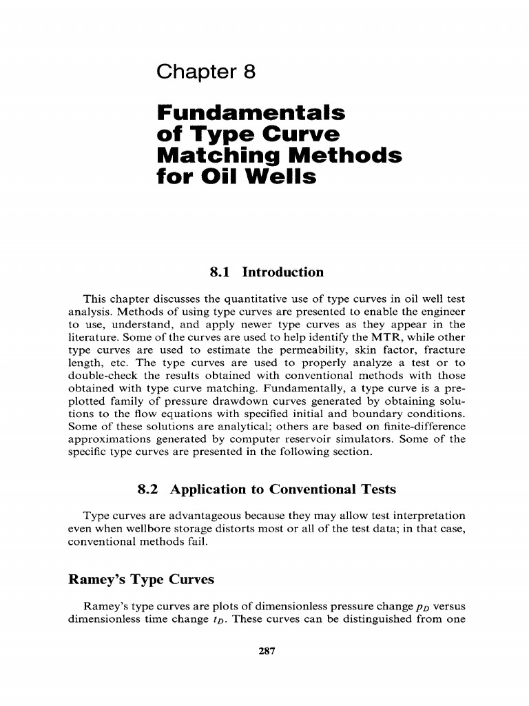 Chapter 8 - Fundamentals of Type Curve Matching Methods For Oil Wells | PDF | Petroleum ...