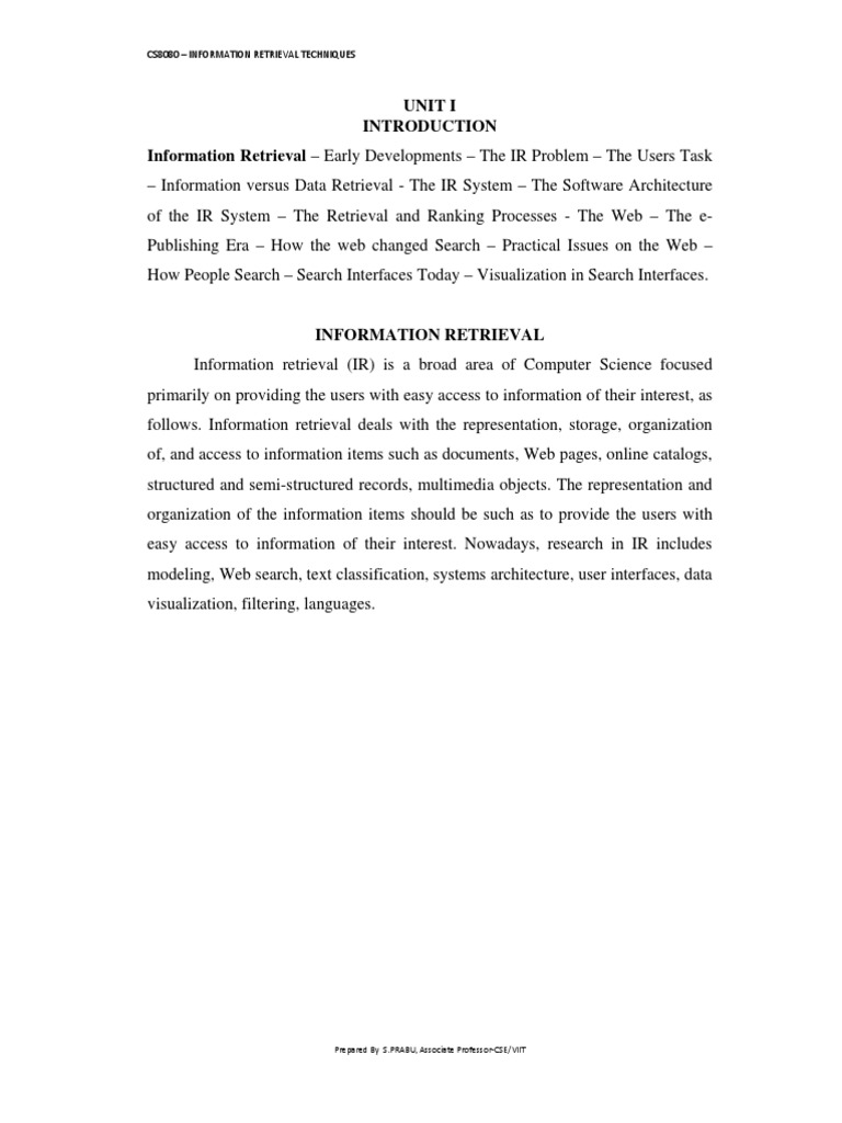 Unit 1 1 Information Ret | PDF | Computers