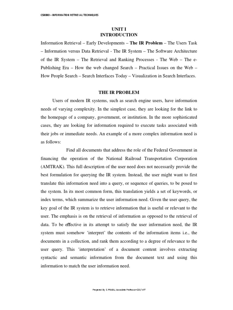 Unit 1 3 Irpbm | PDF | Information Retrieval | Information