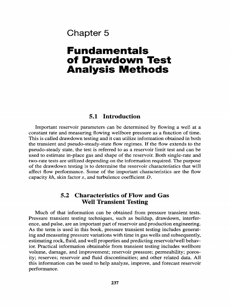 Chapter 5 - Fundamentals of Drawdown Test Analysis Methods PDF | PDF ...