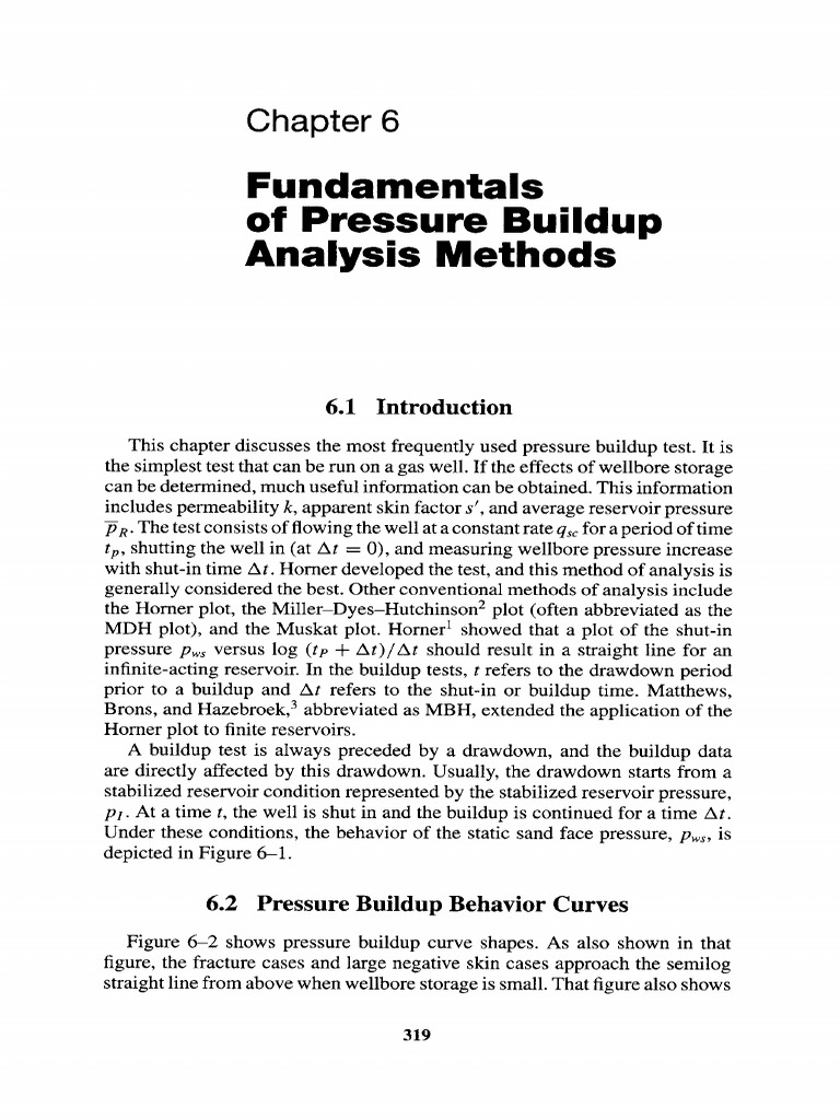 Fundamentals of Pressure Buildup Analysis Methods | PDF