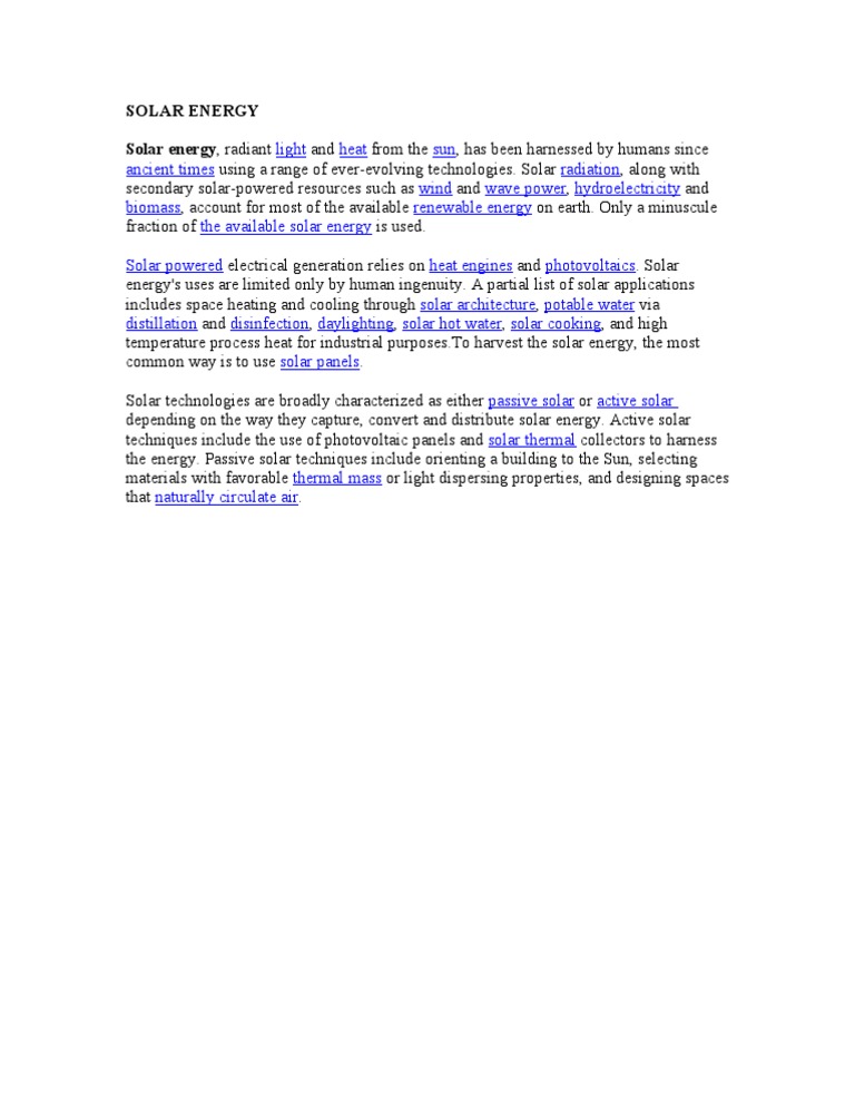 Understanding Solar Energy Technologies | PDF | Art