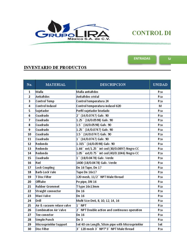 Control de Inventario | PDF