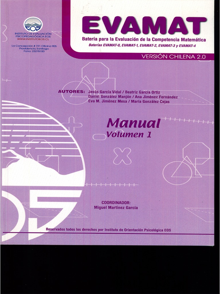 Manual Vol 1 EVAMAT 2.0 Profe Julia PDF | PDF Manual Vol 1 EVAMAT 2.0 Profe Julia PDF | PDF