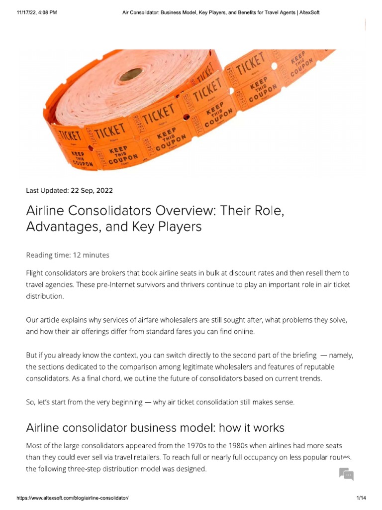 Airline Consolidator Business Model | PDF