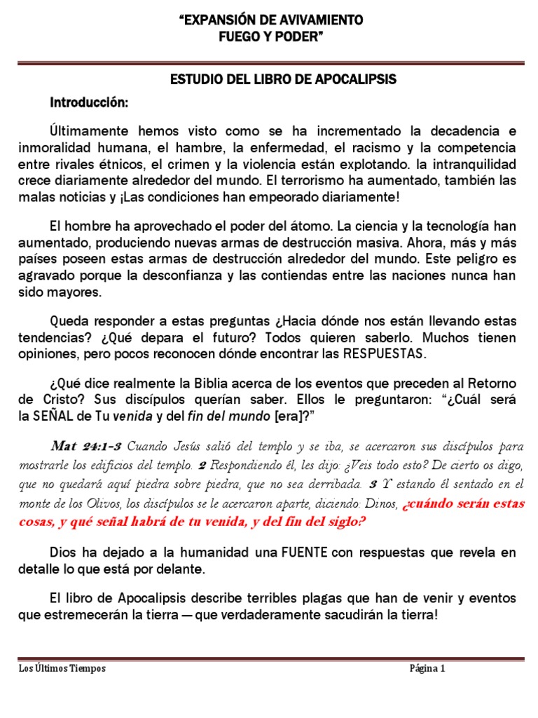 ESTUD. COMP. DEL LIBRO DE APO. - PFP - Cap 1 | Descargar gratis PDF | Jesús | Cristo (título)