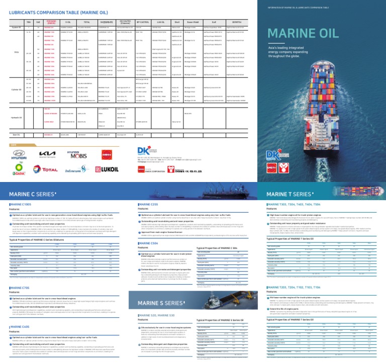 Marine Lub Brochure | PDF | Motor Oil | Diesel Engine