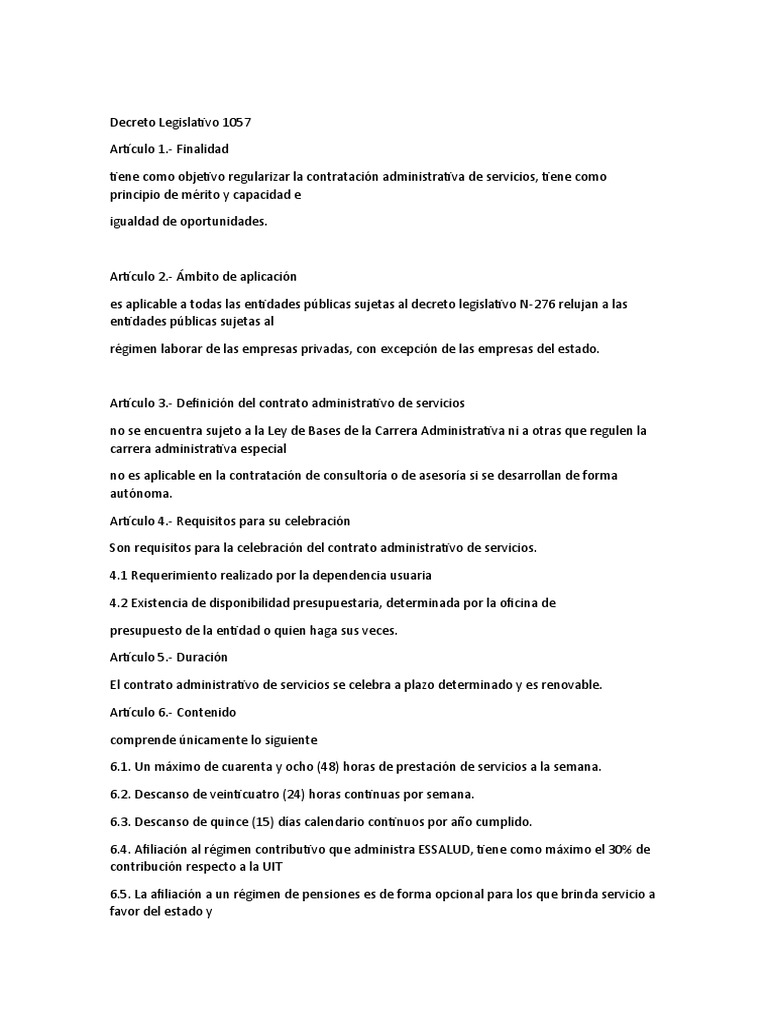 Decreto Legislativo 1057 Resumen | PDF | Pensión | Justicia