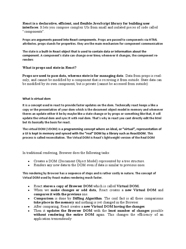 What Is Virtual Dom | PDF | Document Object Model | Computer Programming