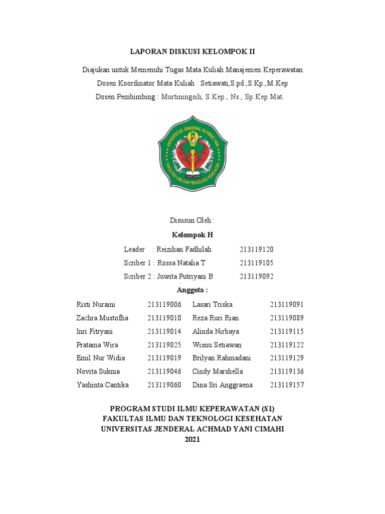 Laporan Diskel 2 Tutor H | PDF