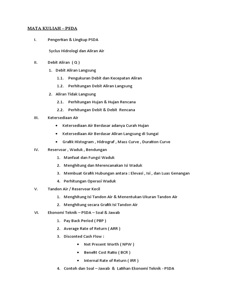 Kurikulum PSDA & Soal Ekotek+ Soal Lain Fix | PDF