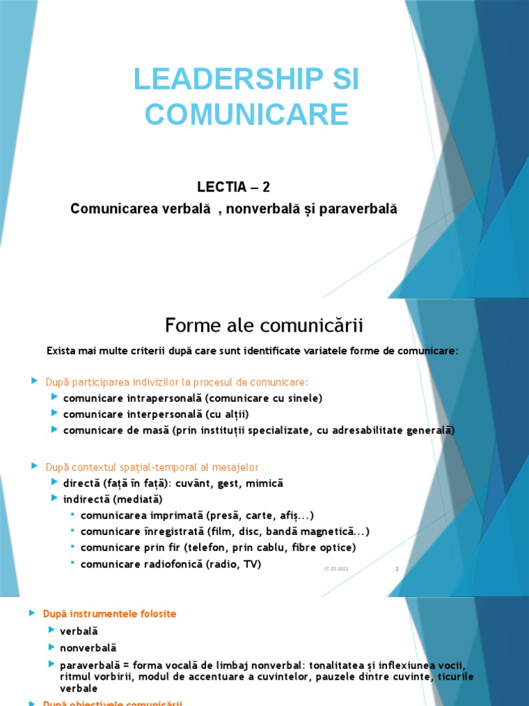 L2 - Comunicare Verbală Și Paraverbală | PDF