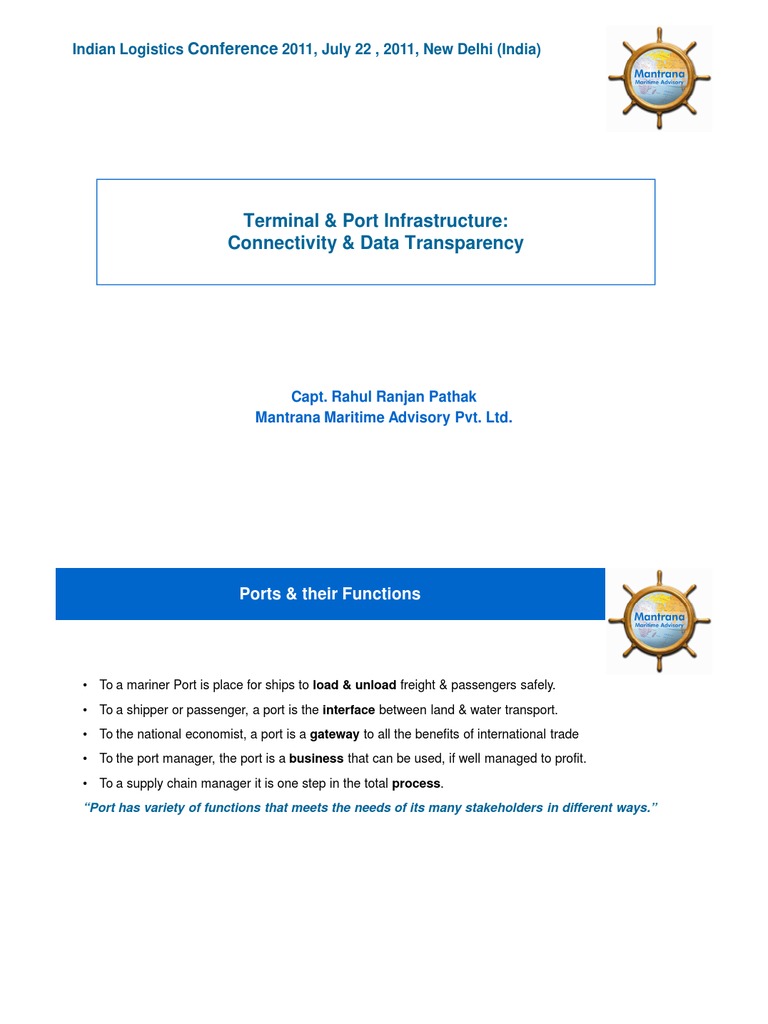 Terminal & Port Infrastructure - Connectivity & Data Transparency | PDF ...