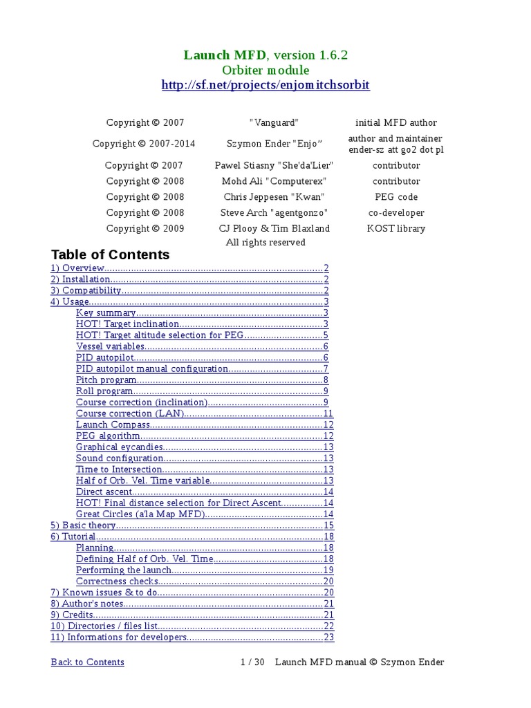 Launch MFD | PDF | Orbital Inclination | Orbit
