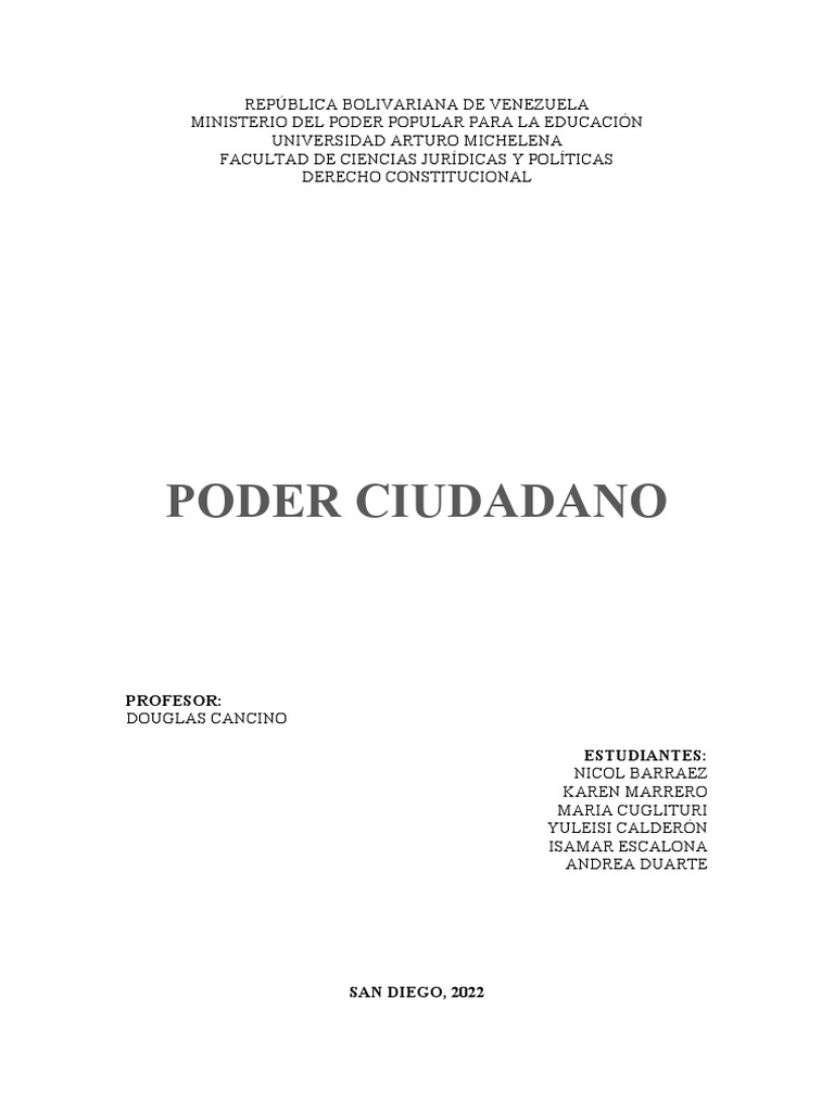 PODER CIUDADANO VENEZOLANO | PDF | Judicaturas | Juez