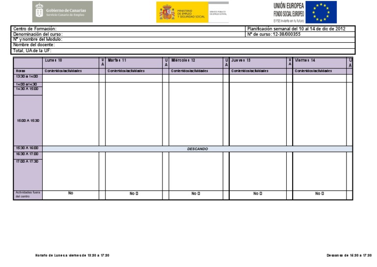 5.plantilla de Planificación (Modelo 5) | PDF
