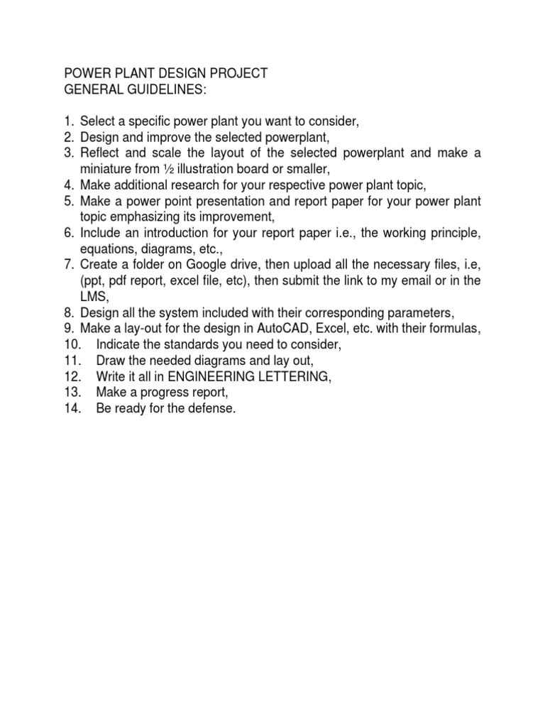 Power Plant Design Project PDF | PDF