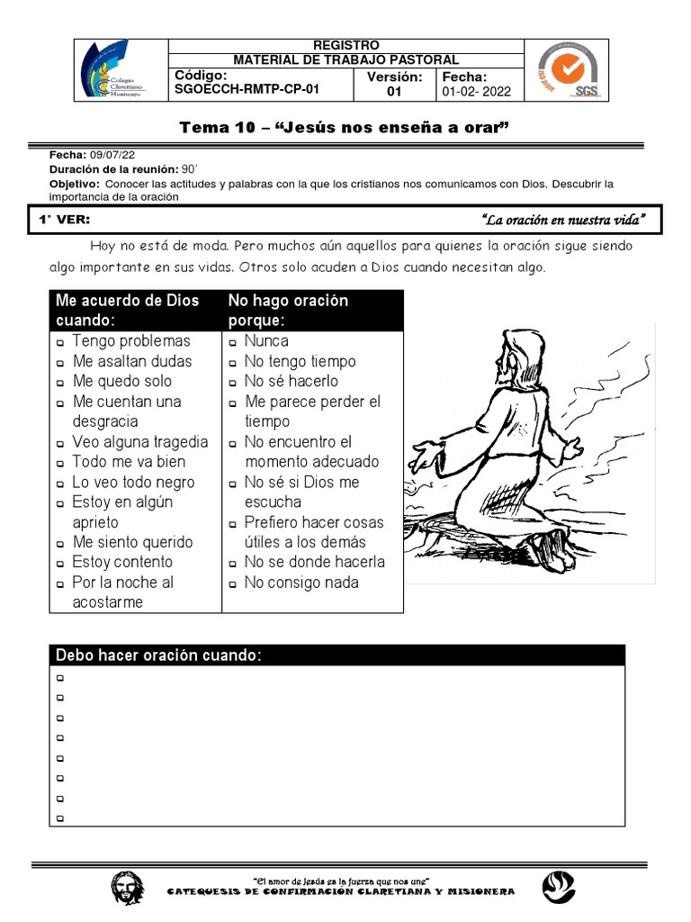Tema 10. Jesus Nos Ensena A Orar | Descargar gratis PDF | Oración | Jesús Tema 10. Jesus Nos Ensena A Orar | Descargar gratis PDF | Oración | Jesús
