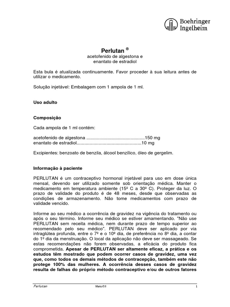 Perlutan | PDF | Anticoncepcionais | Gravidez