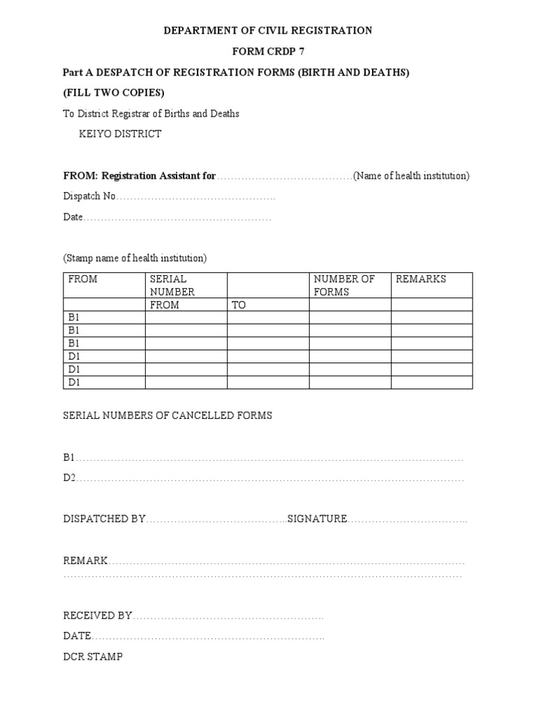 Department of Civil Registration | PDF