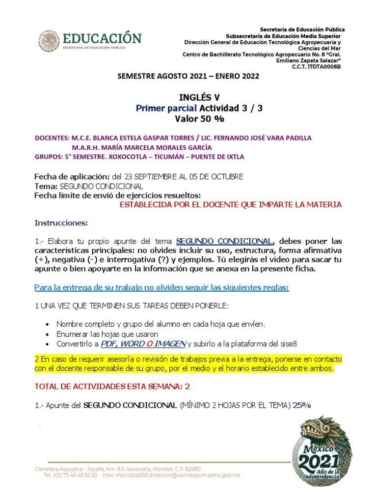 Ficha 3 Inglés V Blanca | PDF