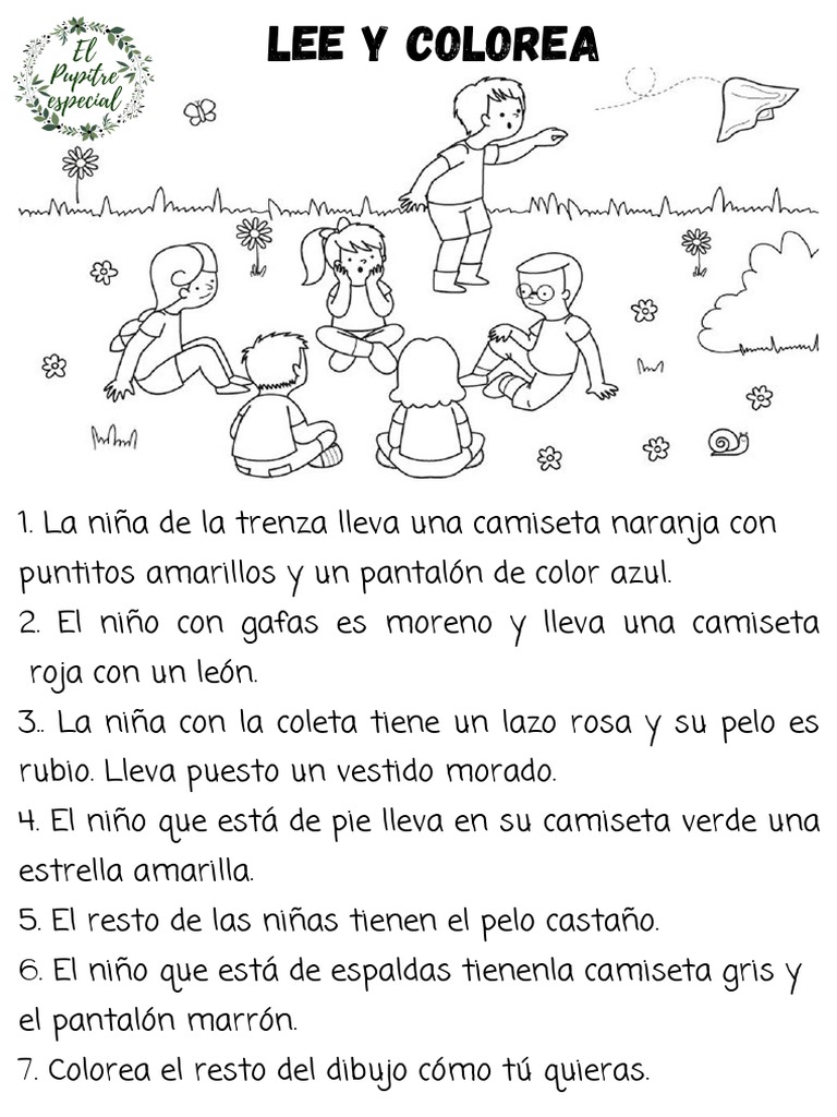 Lee y Colorea: Actividades Primaria | PDF | Color | marrón