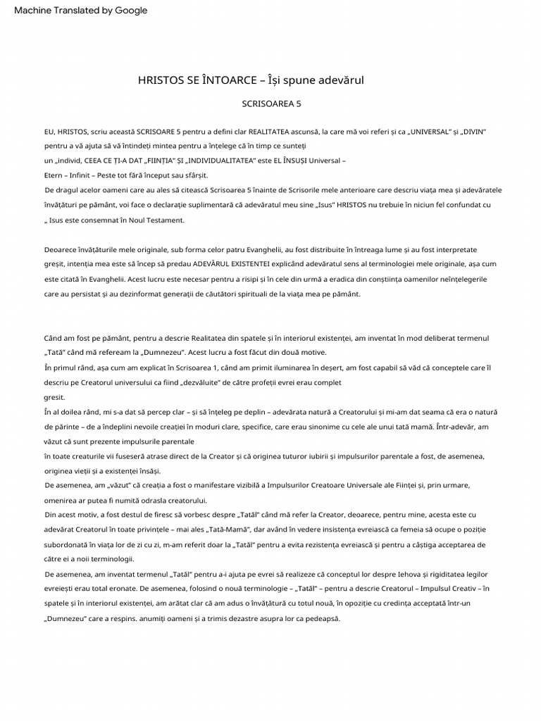 Scrisoarea 5 PDF | PDF