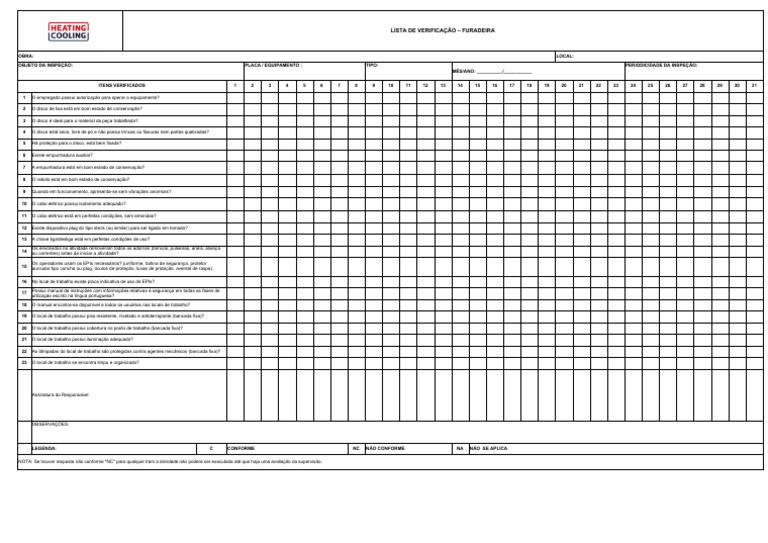 Check List Equipamentos | PDF
