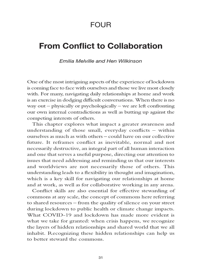 Transforming Conflict into Collaboration | PDF | Experience | Thought
