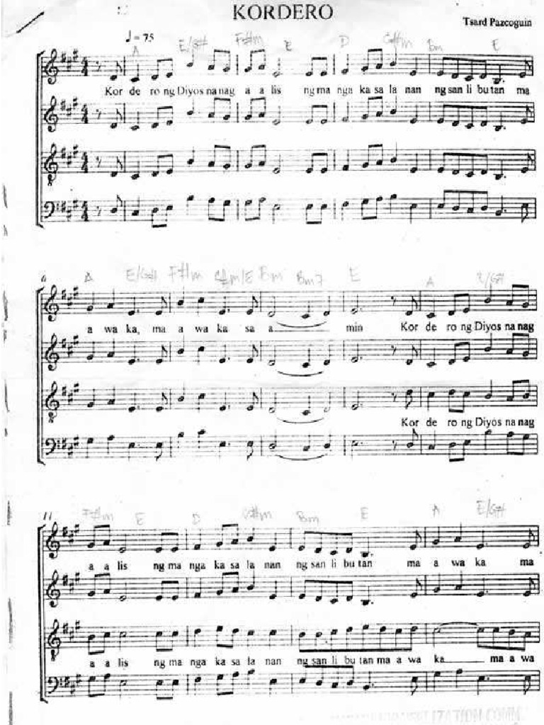 Kordero NG Diyos Ust Version Richard Pazcoguin | PDF Kordero NG Diyos Ust Version Richard Pazcoguin | PDF