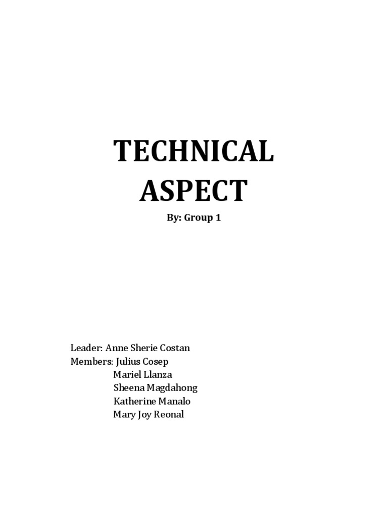 Technical Aspect | PDF | Kitchen Stove | Kitchen