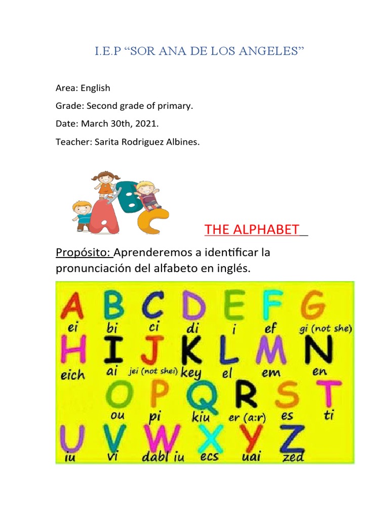 THE ALPHABET 2do GRADO DE PRIMARIA | PDF