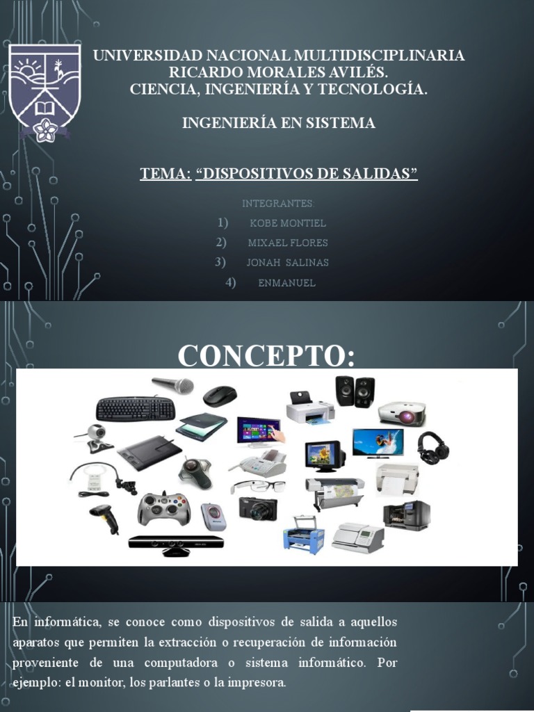 Dispositivos de Salida en Informática | PDF | Periférico | Hardware de ...