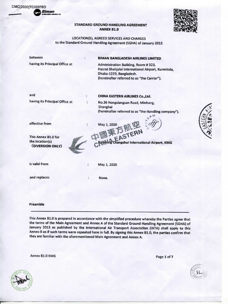 KMG SGHA (Diversion) China Eastern 2020 | PDF