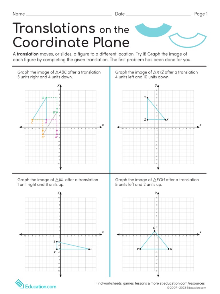 Translations On The Coordinate Plane PDF | PDF
