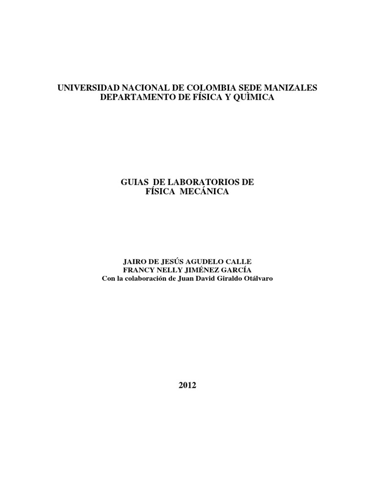 Guias de Mecánica 2020 (2) Jairo de J (3650) PDF | PDF | Medición | Incertidumbre