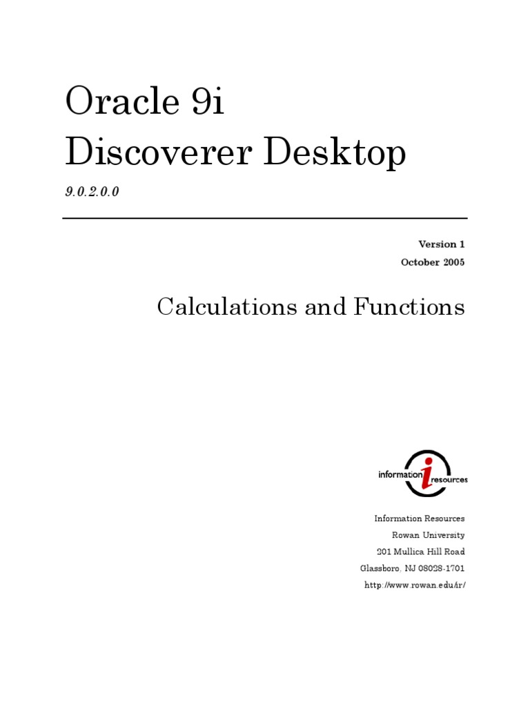 Discoverer Calculated Functions - How To Guide | PDF | Oracle Database | Information Retrieval