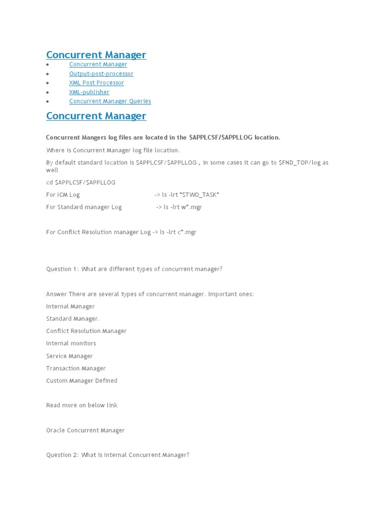 Concurrent Managers | PDF | Databases | Software Development