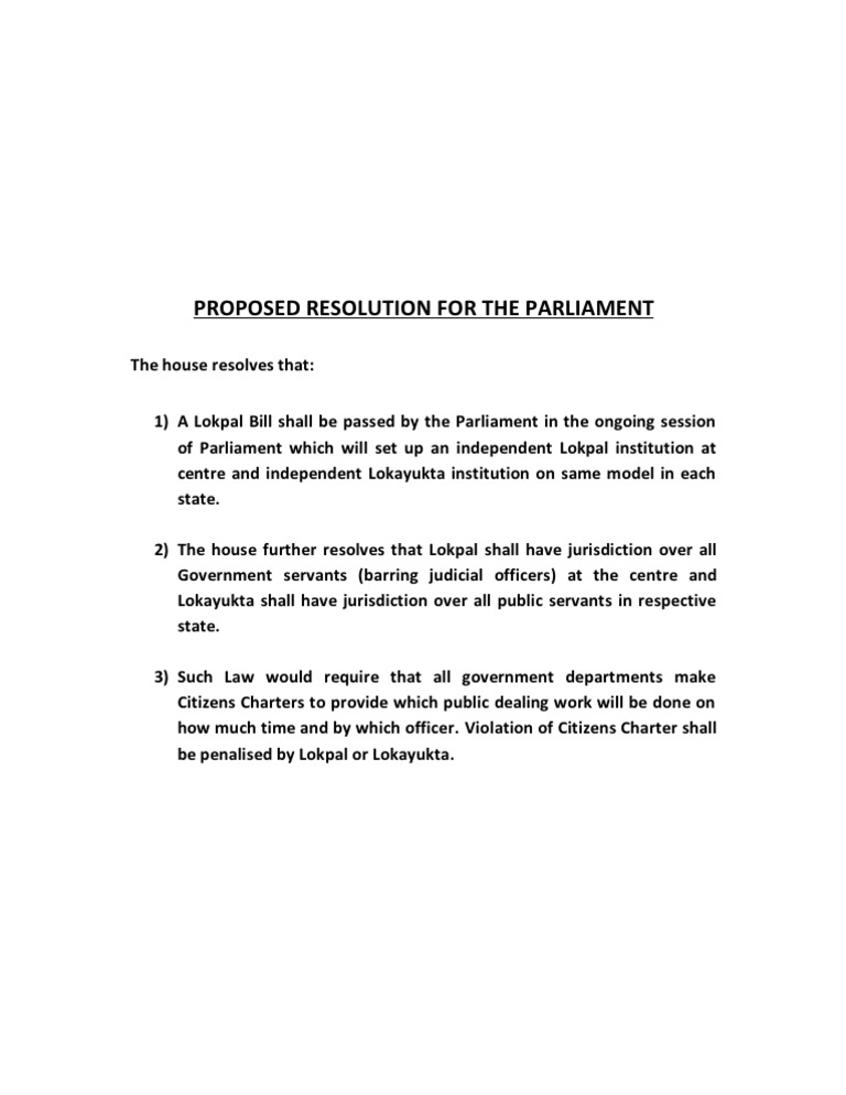 Team Anna Resolution | PDF | Law