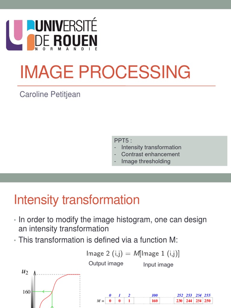 Image5 Intensity Transf | PDF | Digital Signal Processing | Vision