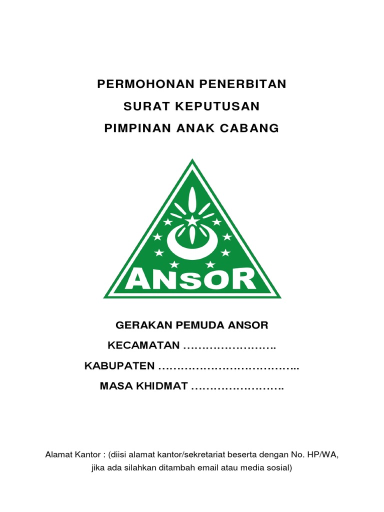 Konsep Syarat Pengajuan SK Pac PDF | PDF