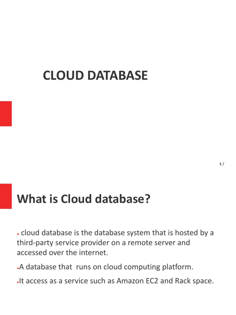 Cloud Databases 1 | PDF | Databases | Cloud Computing Cloud Databases 1 | PDF | Databases | Cloud Computing