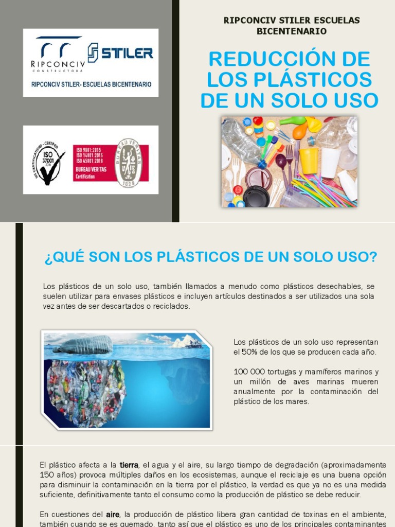 Reducción de Los Plásticos de Un Solo Uso | PDF | El plastico ...