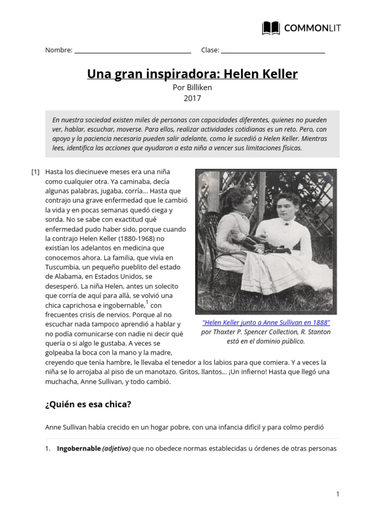 Una Gran Inspiradora Helen Keller-Parents-14 | PDF | Helen Keller