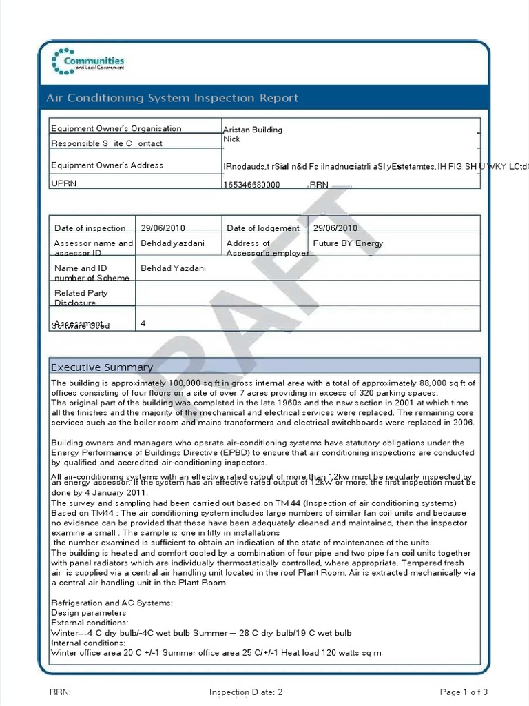 PDF Air Conditioning Inspection Sample - Compress | PDF | Air ...