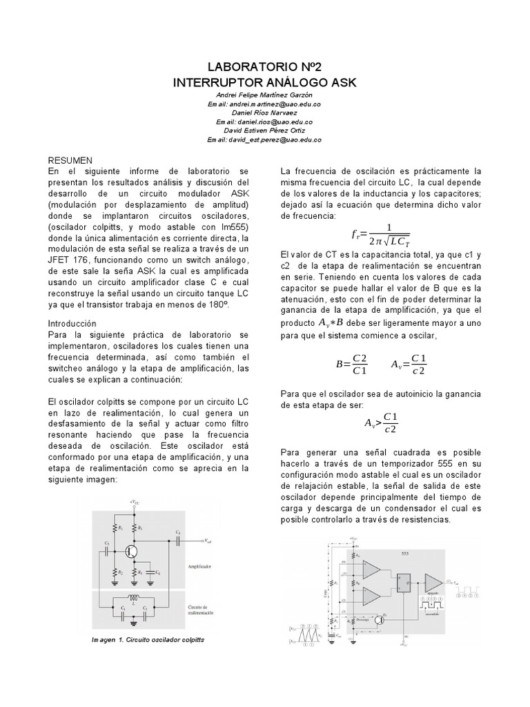 Lab Ask | PDF | Inductor | Amplificador
