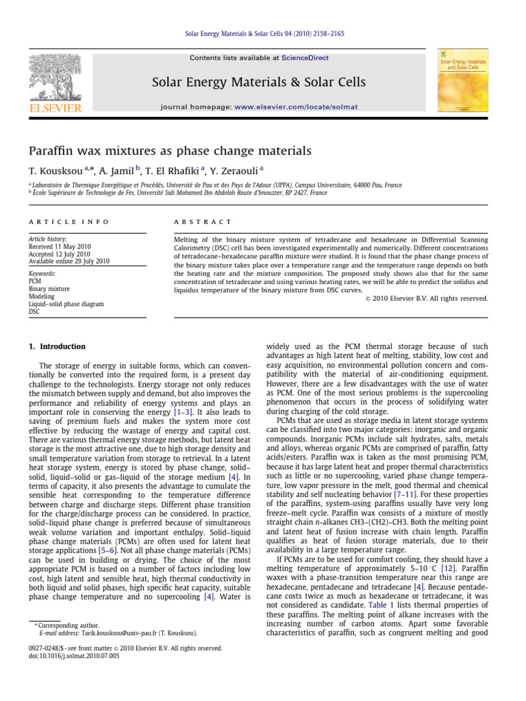 Paraffin Wax Con 3 PDF | PDF | Differential Scanning Calorimetry ...