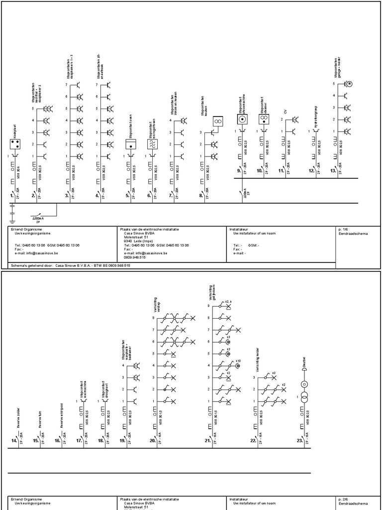 Voorbeeld Eendraadschema en Situatieschema 1 | PDF